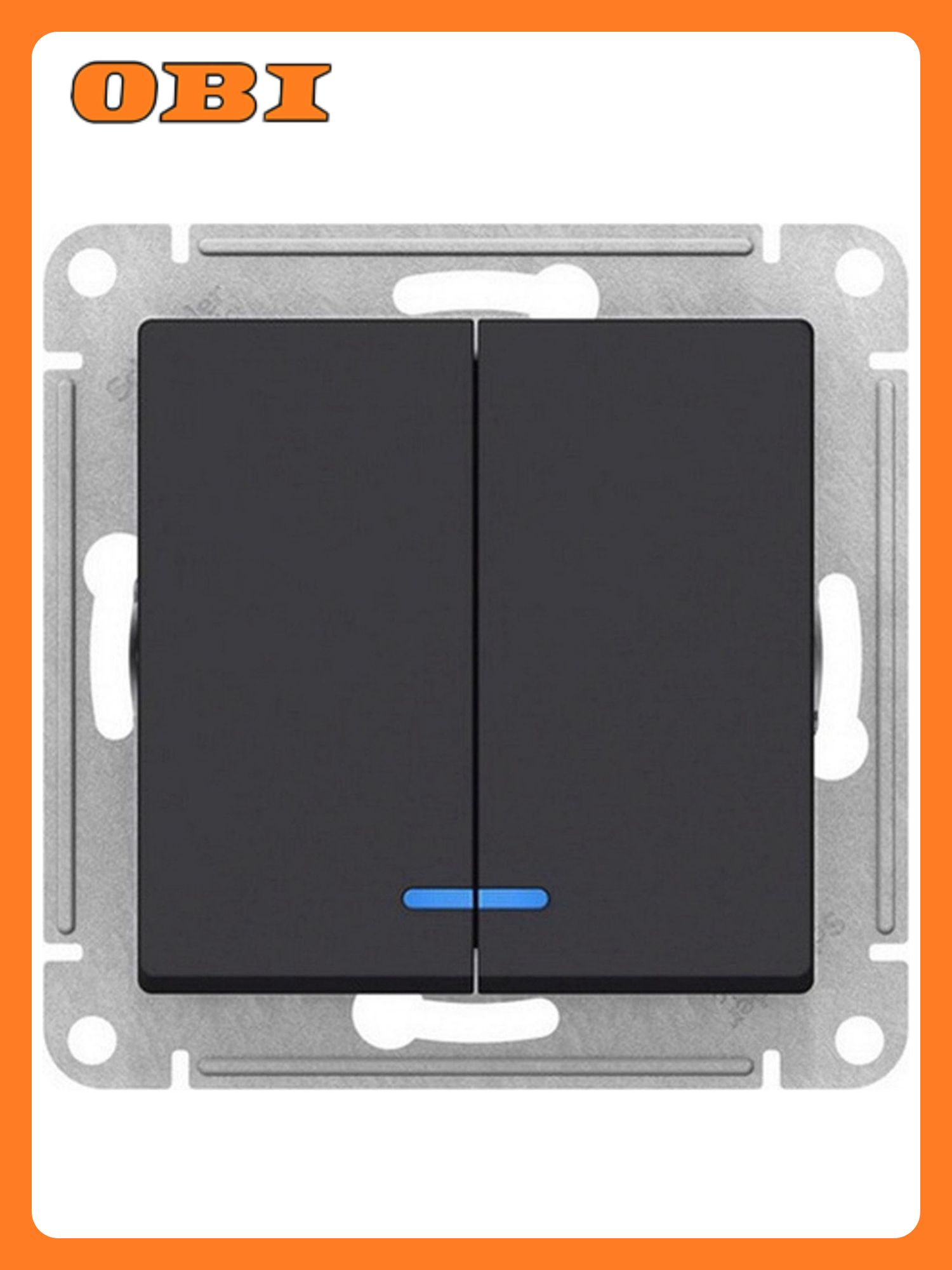 Выключатель Schneider Electric Systeme Electric Atlas Design ATN001053, скрытый монтаж, подсветка, черный