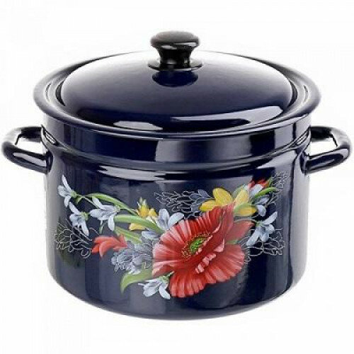 Кастрюля эмаль 4.0Л ЦИЛ борт апрель (бостон) КМЗ