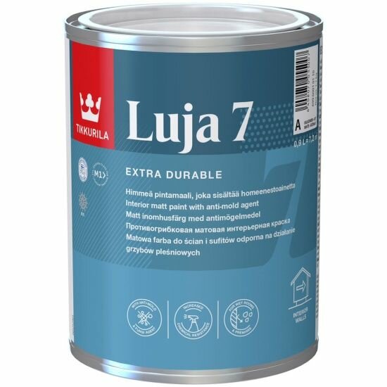 Краска Tikkurila Luja 7 / Тиккурила Луя 7 с противогрибковым компонентом матовая 0.9 л