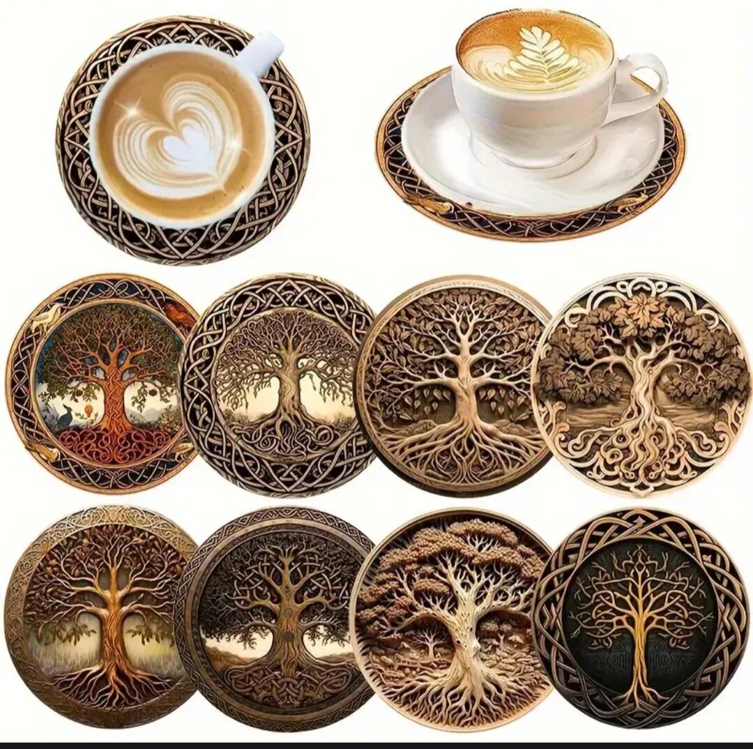 Термостойкие деревянные подставки для кружек и стаканов