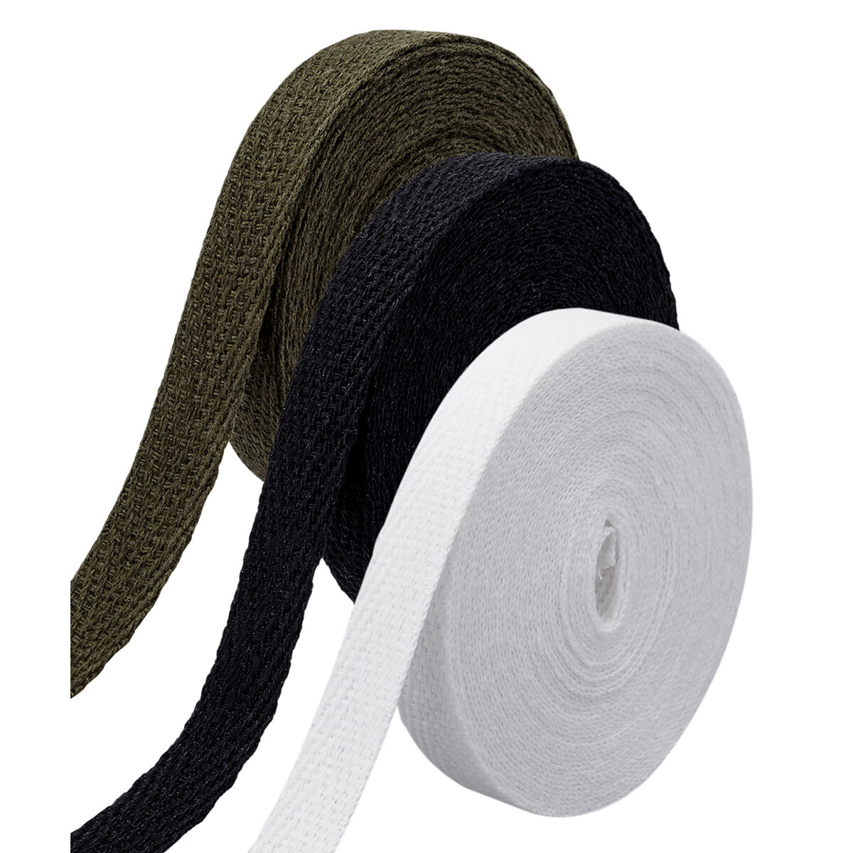 Киперная лента для шитья и рукоделия, ширина 1 см, хлопок 2,5 г/м, ассорти №5, 3 цвета