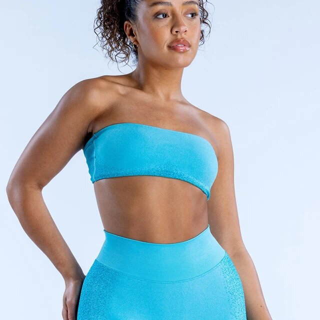 Спортивный бюстгальтер-бандо Ignite Bandeau Impact Sport Bra для женщин, бесшовный, для йоги, со средней поддержкой, с подкладкой, укороченный топ для спортзала, эластичный, с перекрестной спинкой. размер,40/XS