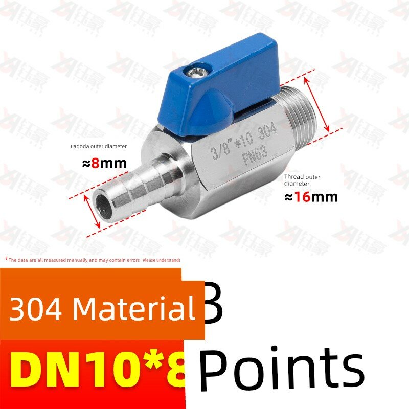 Мини-шаровой кран из нержавеющей стали 304 с внутренней и внешней резьбой для водопроводных труб и шлангов,