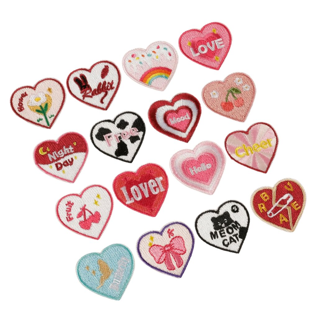 1 набор из 16, 16 наклеек на ткань с английской вышивкой love patch