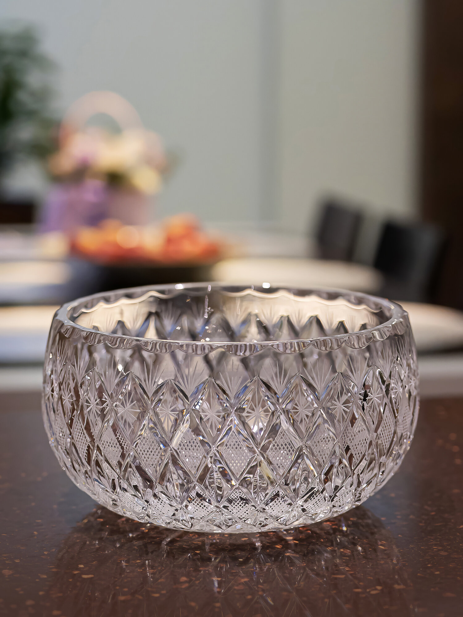 Хрустальная ваза для конфет и фруктов, для подачи и сервировки, круглая, Неман 900/103, 6022/2