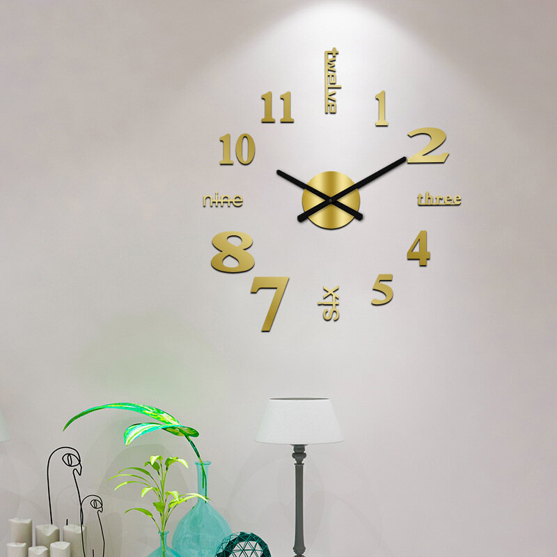 Современные настенные часы для гостиной, домашние настенные цифровые бесшумные часы, простые и уникальные настенные часы для спальни, светящиеся декоративные часы