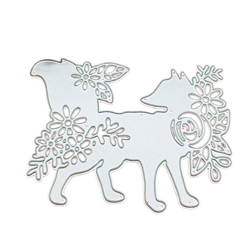 Flower Foxes Metal Cutting Dies Handmade Crafts DIY Scrapbooking Embossing Supplies for Children Kids Girls