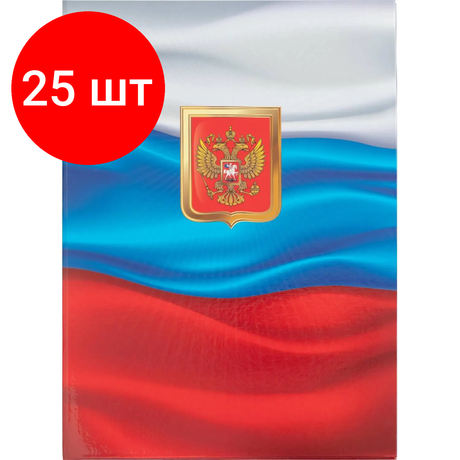 Комплект 25 штук, Папка адресная с ГОС. Символикой Триколор ламинированный картон