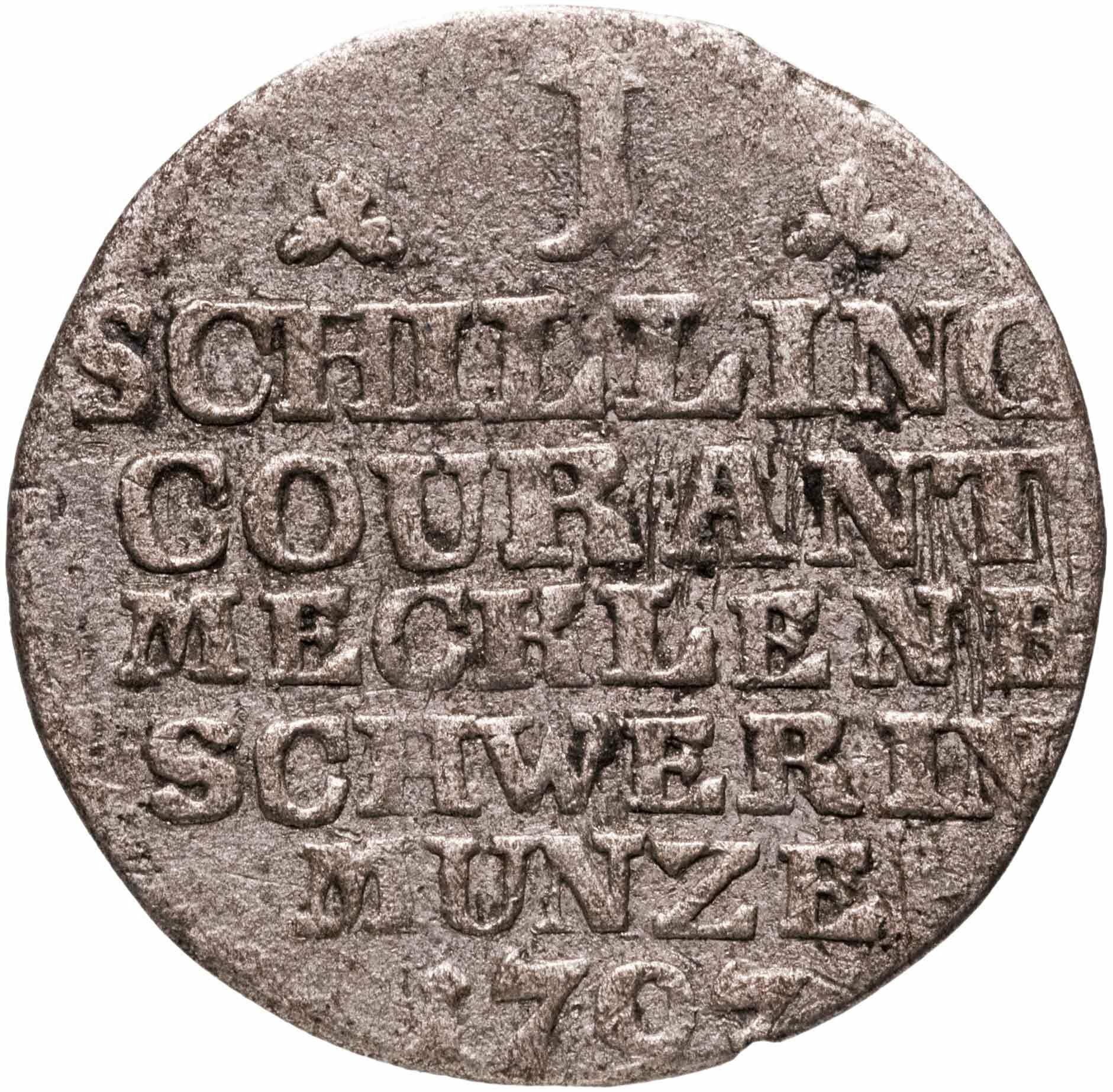 Германия, Мекленбург-Шверин 1 шиллинг 1797, Серебро 375, в сохранности VF