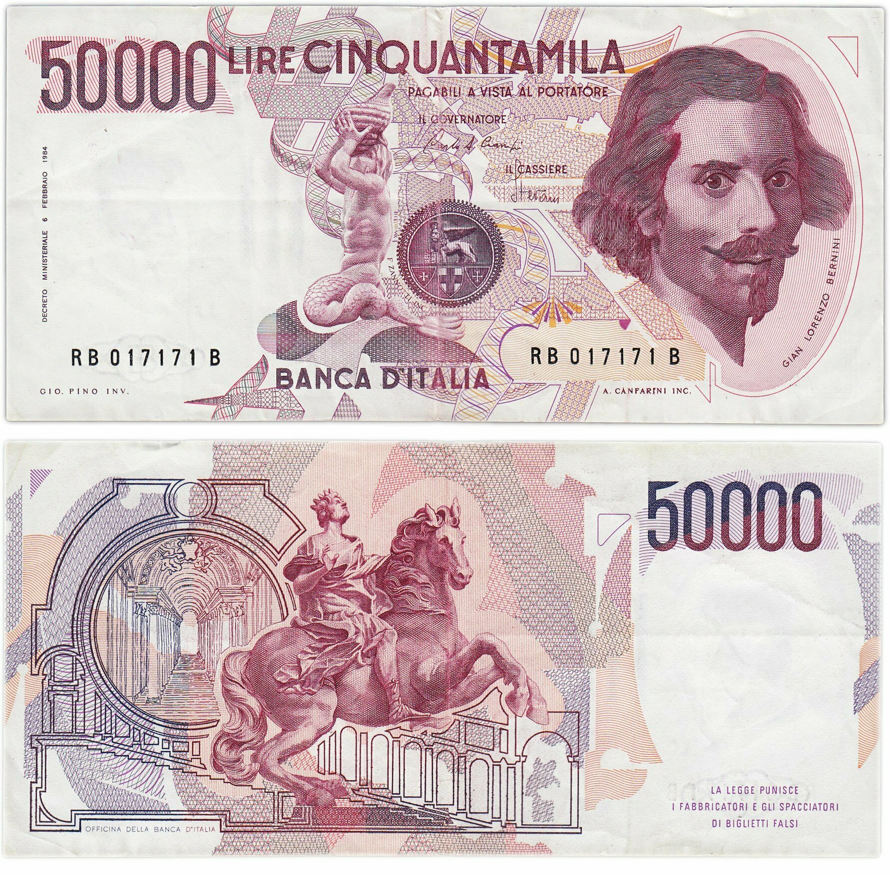 Италия 50000 лир 1984 Pick 113a