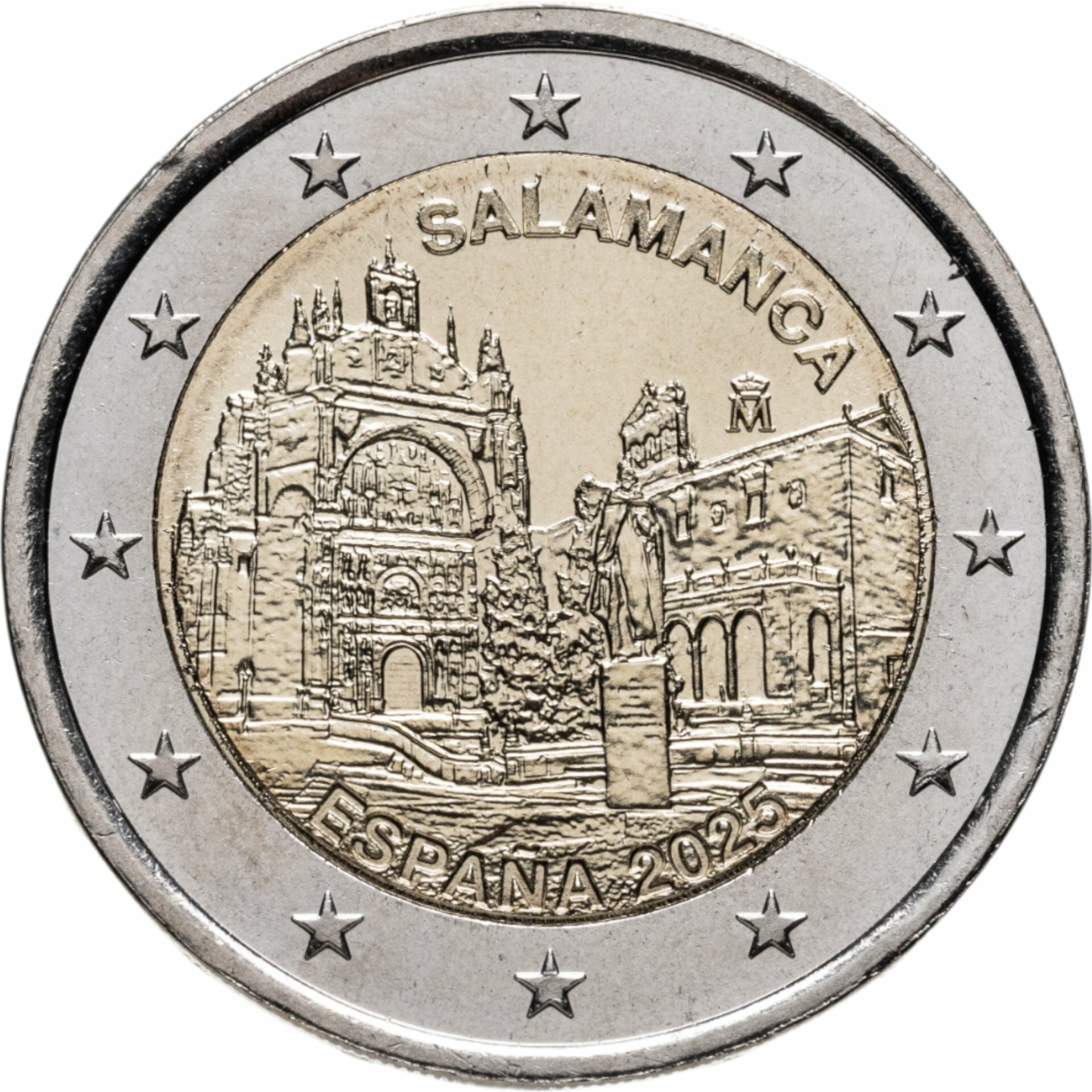 Испания 2 евро 2025 "Старый город Саламанка", Биметалл, в сохранности UNC