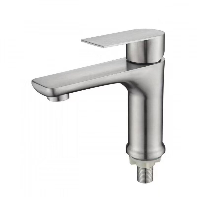 2025 Скандинавский смеситель для раковины из нержавеющей стали 304, черный и золотой, одинарный холодный смеситель для ванной комнаты