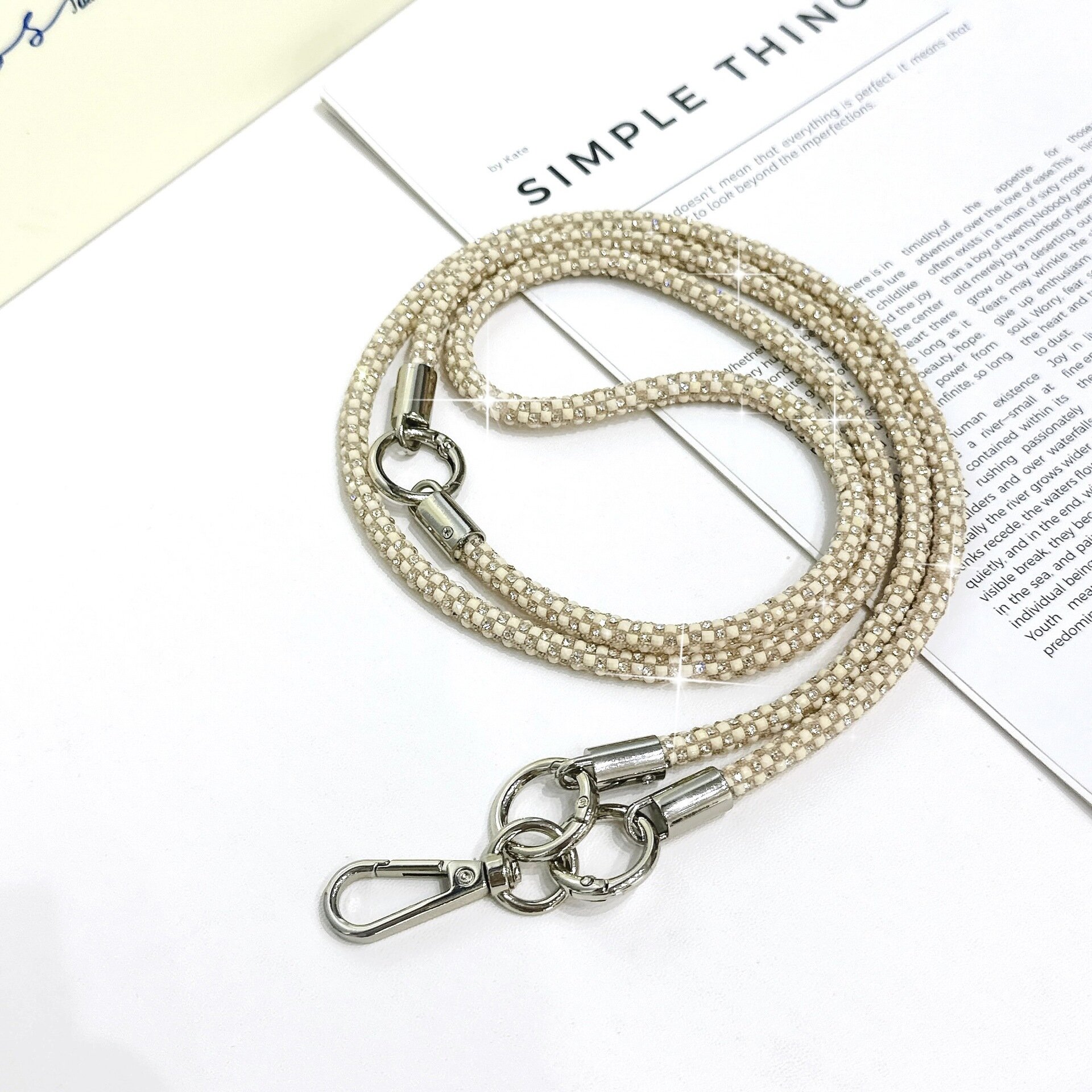 Высококачественная роскошная 0.7 полная алмазная 3-в-1 многофункциональная цепочка через плечо, конфетная многоформенная блестящая алмазная ланъярд богини