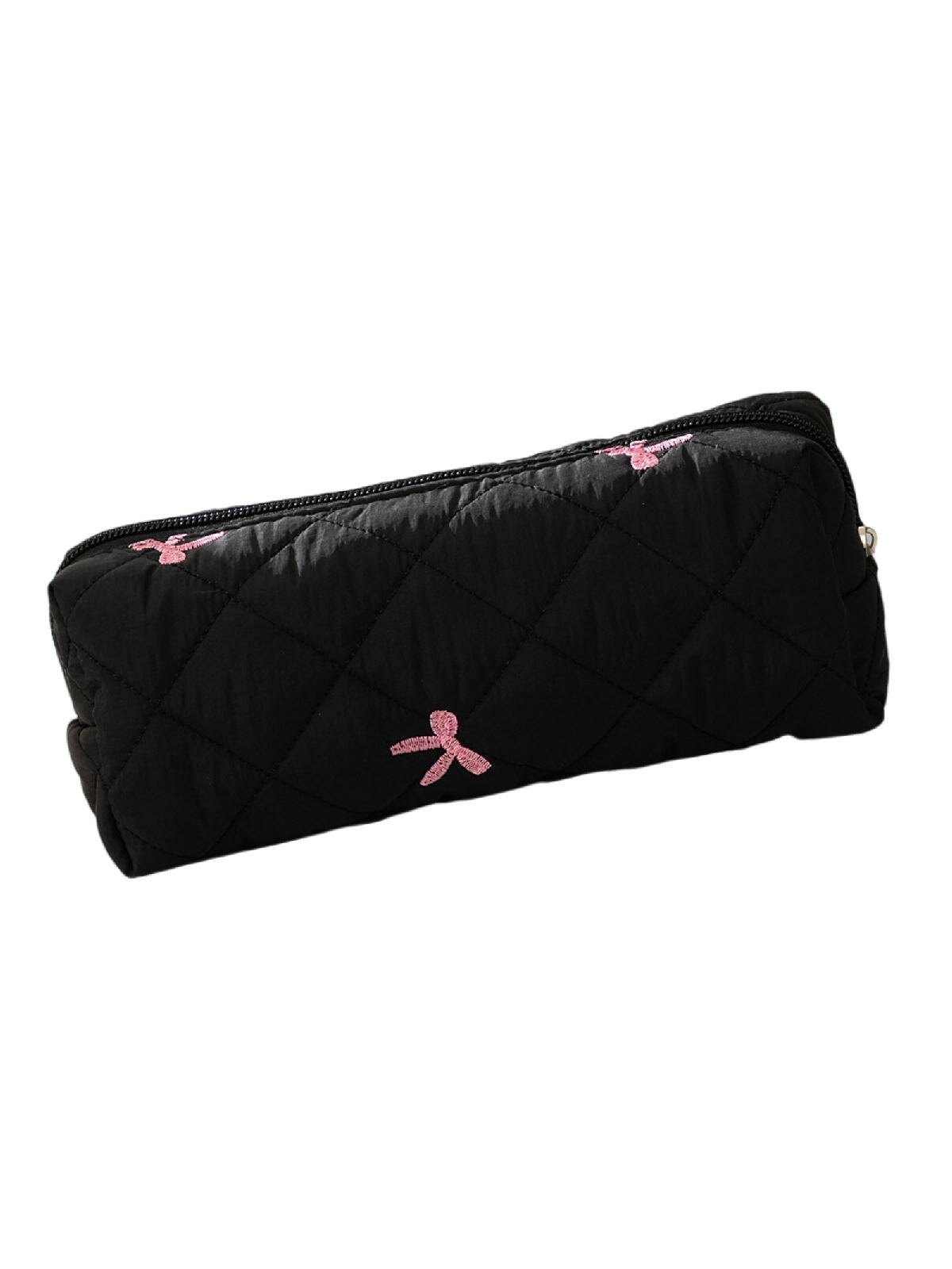 Черный Бант Карандаш Чехол Карандаш Мешок Большой Емкости Ручка Сумка Карандаш Сумка