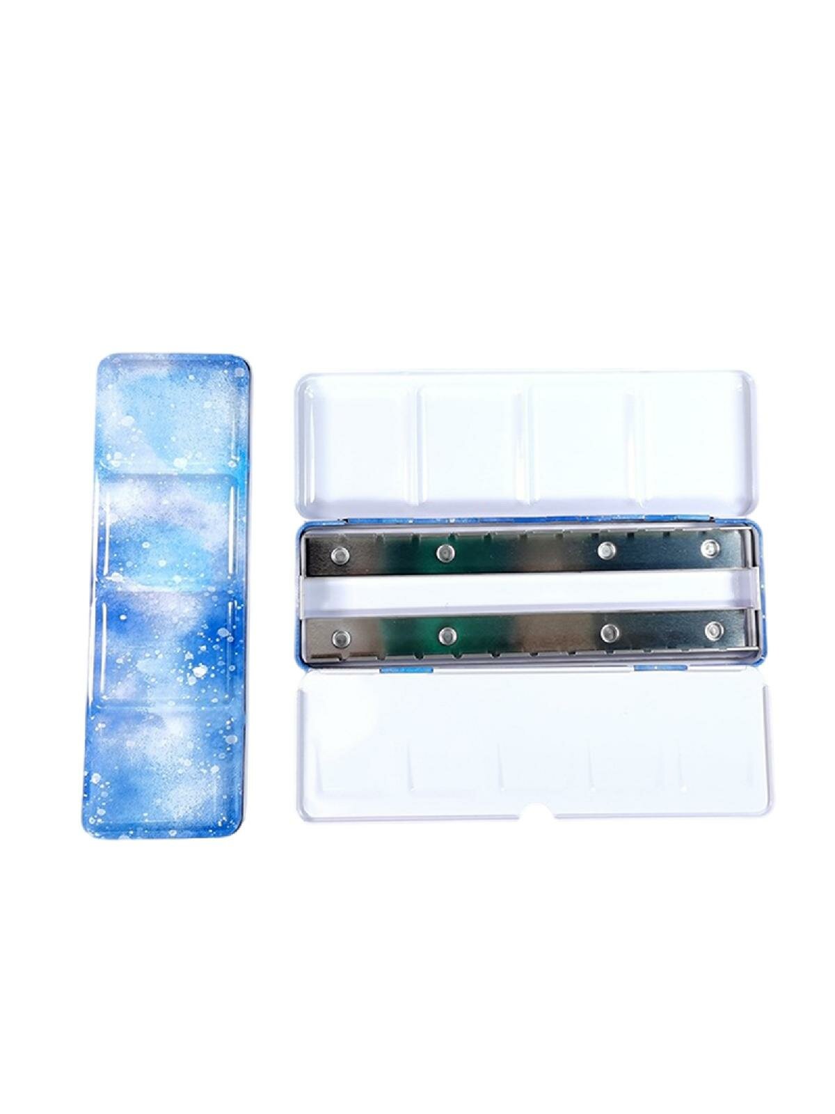 Переносной металлический лоток для краски на 24 луночки Дорожная коробка для рисования акварелью