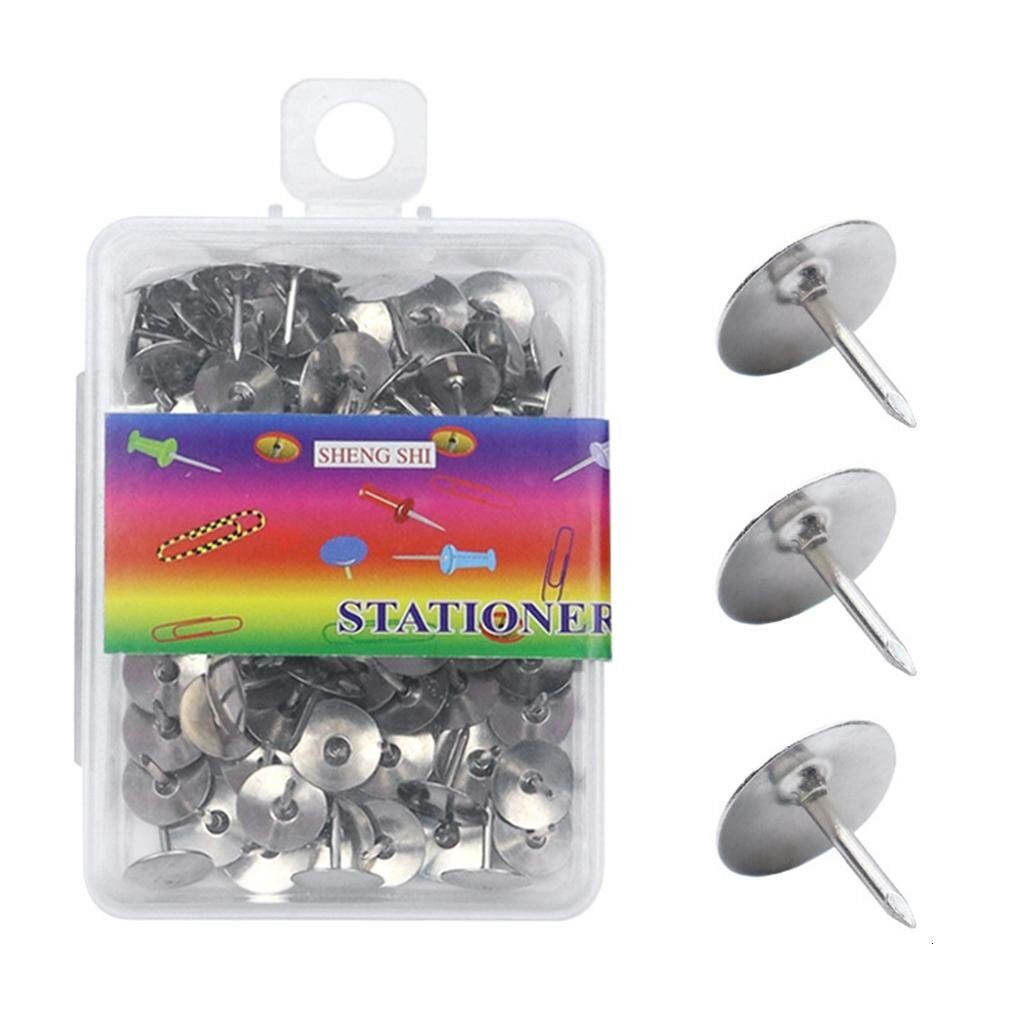 100 Шт накладки для большого пальца, булавки для рисования, булавки для плакатов, кнопки для плакатов на пробковой доске