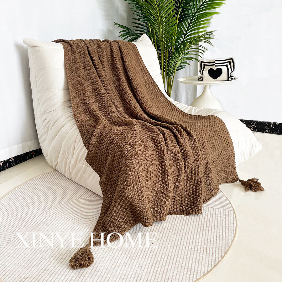 2026 Новейшая накидка на диван в скандинавском стиле, одеяло для офиса, вязаное одеяло с кисточками, шерстяное повседневное одеяло для дивана, шаль