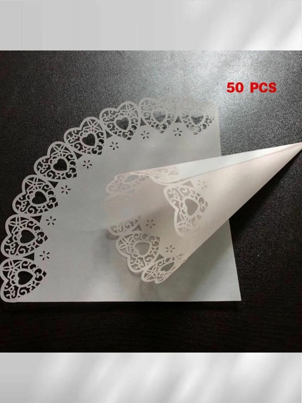 Конфетти в форме сердца, 50 шт, Белый