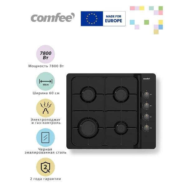 Встраиваемая газовая панель независимая Comfee CGH600B