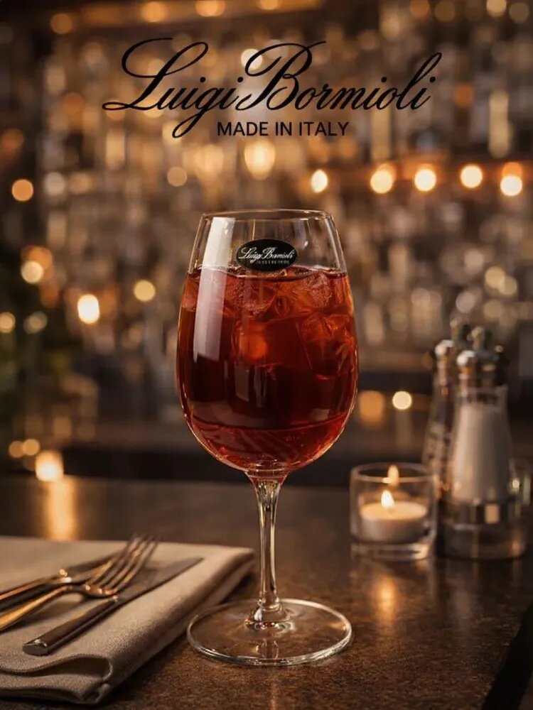 Бокалы для вина, подарочный набор "ROMA 1960" Luigi Bormioli, 2 шт, 550 мл. Хрустальное стекло.