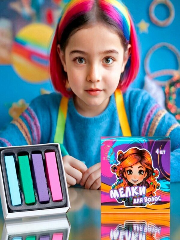 Мелки для волос, набор 4 и 12 штук