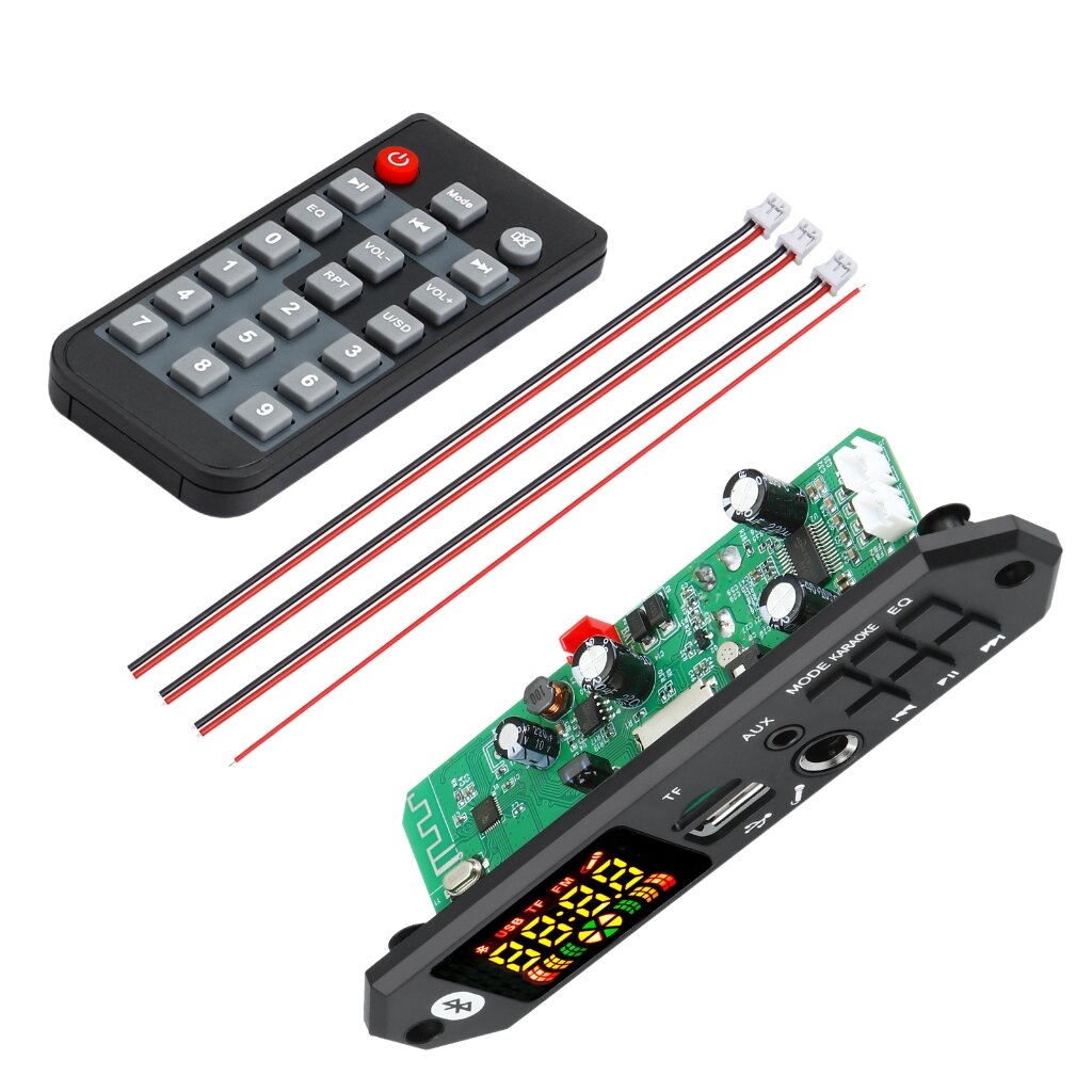 Плата усилителя MP3-декодера 2x40 Вт Поддерживает USB-вход Bluetooth-совместимый автомобильный MP3-плеер 5.0 USB-модуль записи