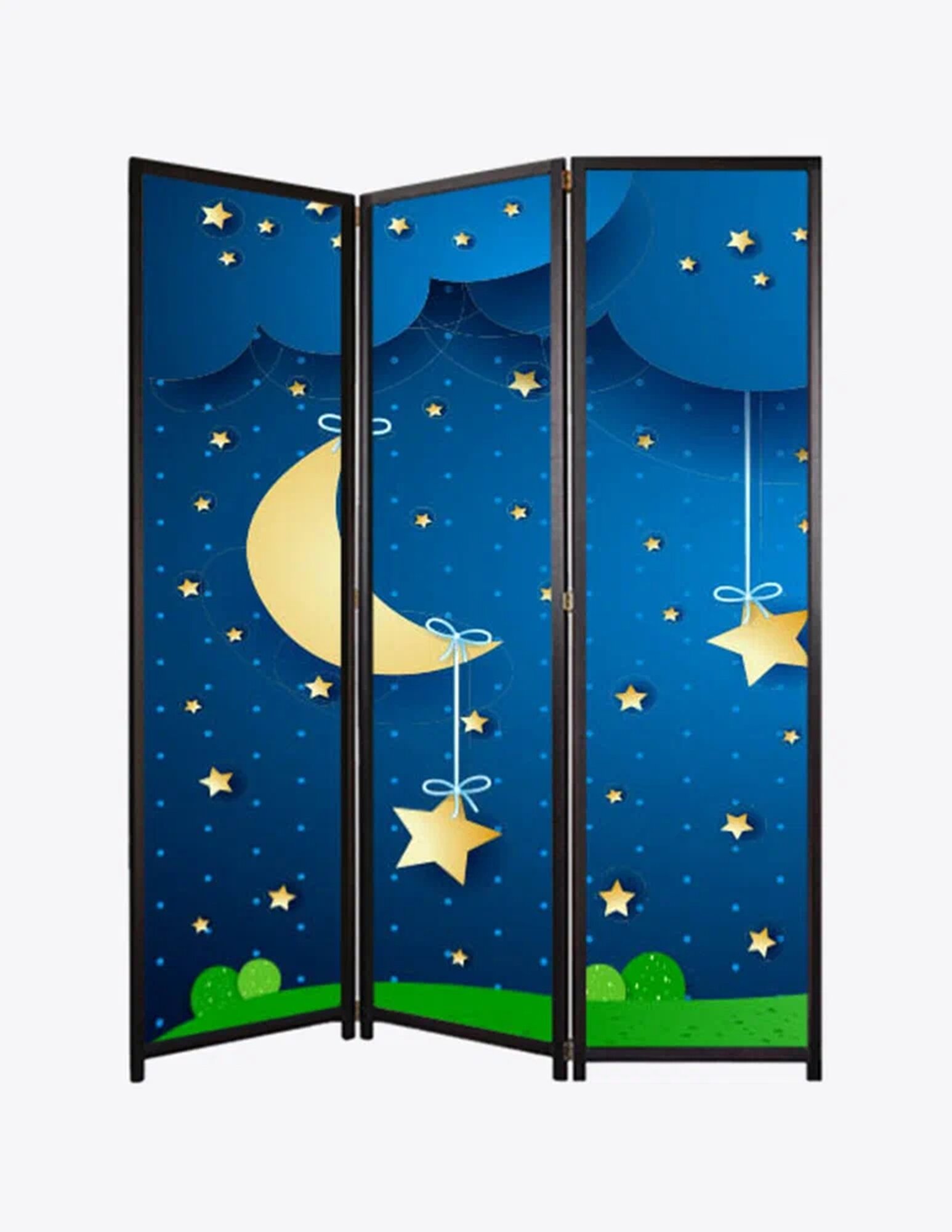 Ширма перегородка для зонирования «Звездочки» - 3, размер 180х150/50 см