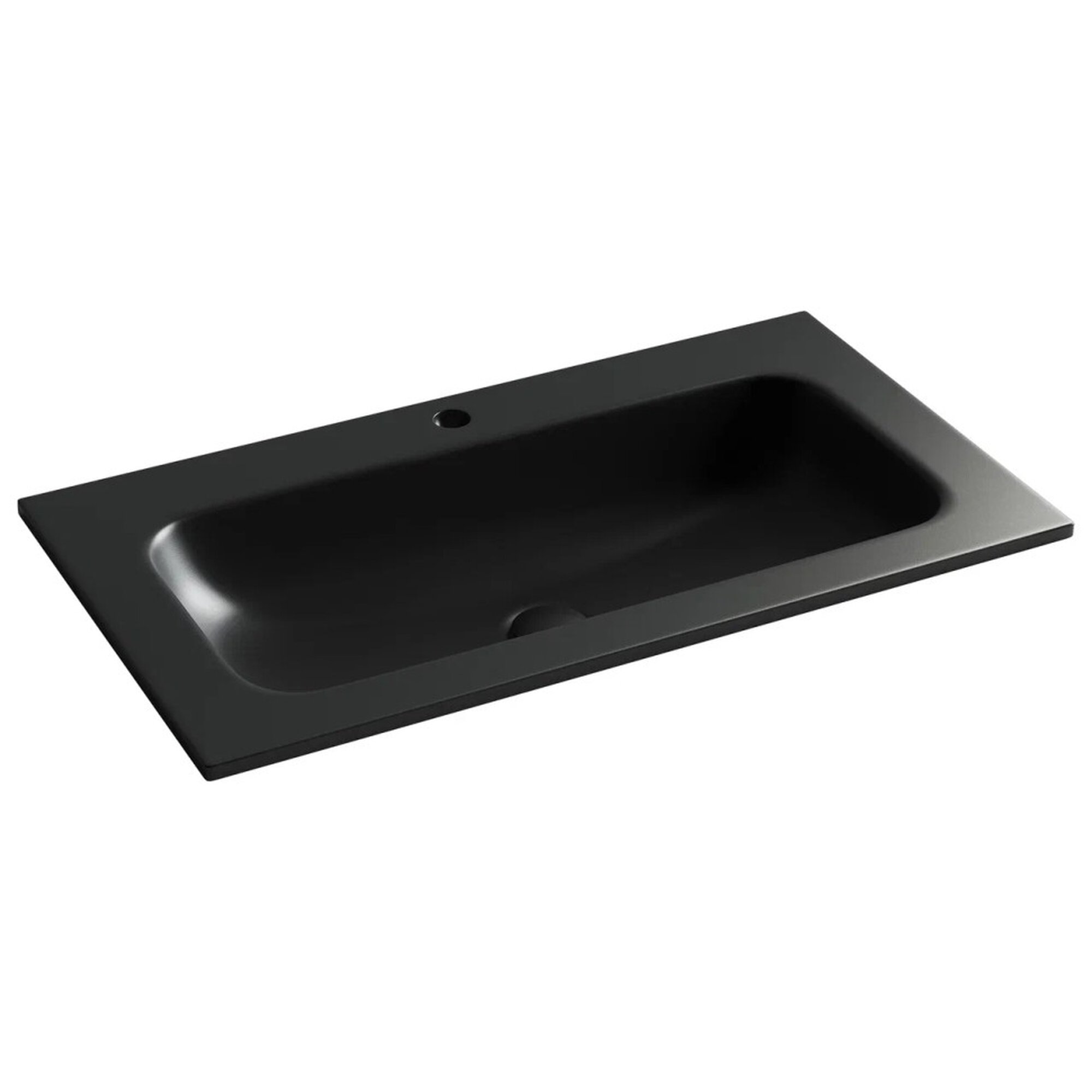 Раковина накладная Ceramicanova Grace CN7012MB, c отверстием под смеситель, 810x457x137мм, цвет черный матовый