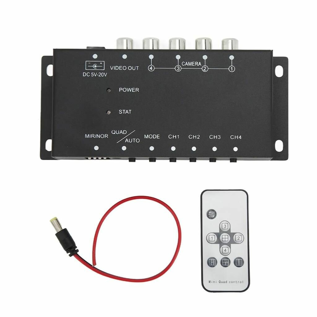 4-канальный автомобильный видеоразветвитель, блок управления автомобильной камерой, панорамное изображение на 360