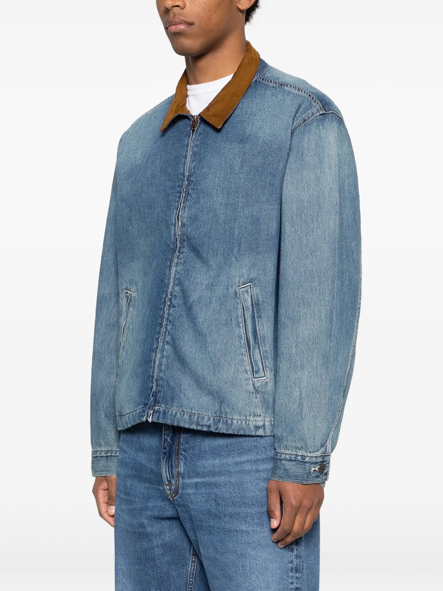 Куртка Levi's Textured-collar zip-up jacket, размер XL, blue — фото 1