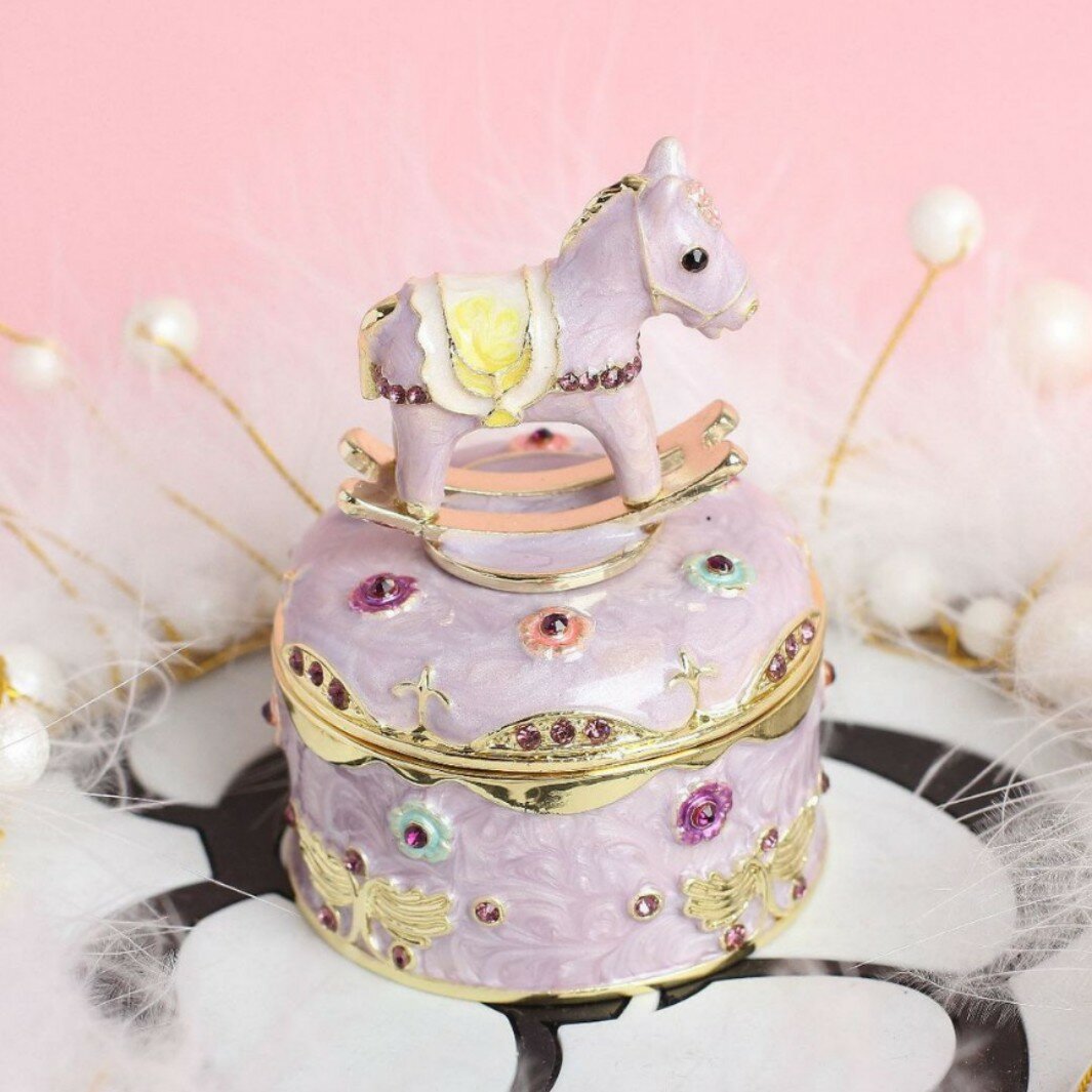 Горячие продажи металлических эмалевых поделок, креативный домашний декор, интернет-знаменитость, легкая роскошь, милый мультяшный качающийся лошадка, настольный орнамент, подарок