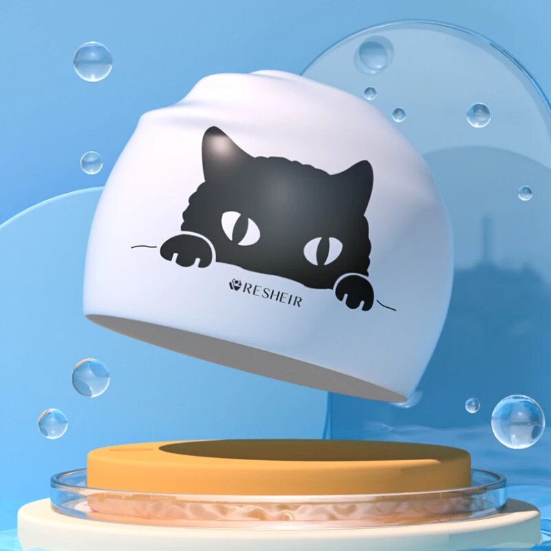 Шапочки для плавания с героями мультфильмов для мужчин и женщин, силиконовые шапочки для плавания большого размера, длинные волосы, защита ушей, шапочка для плавания, аксессуары для бассейна