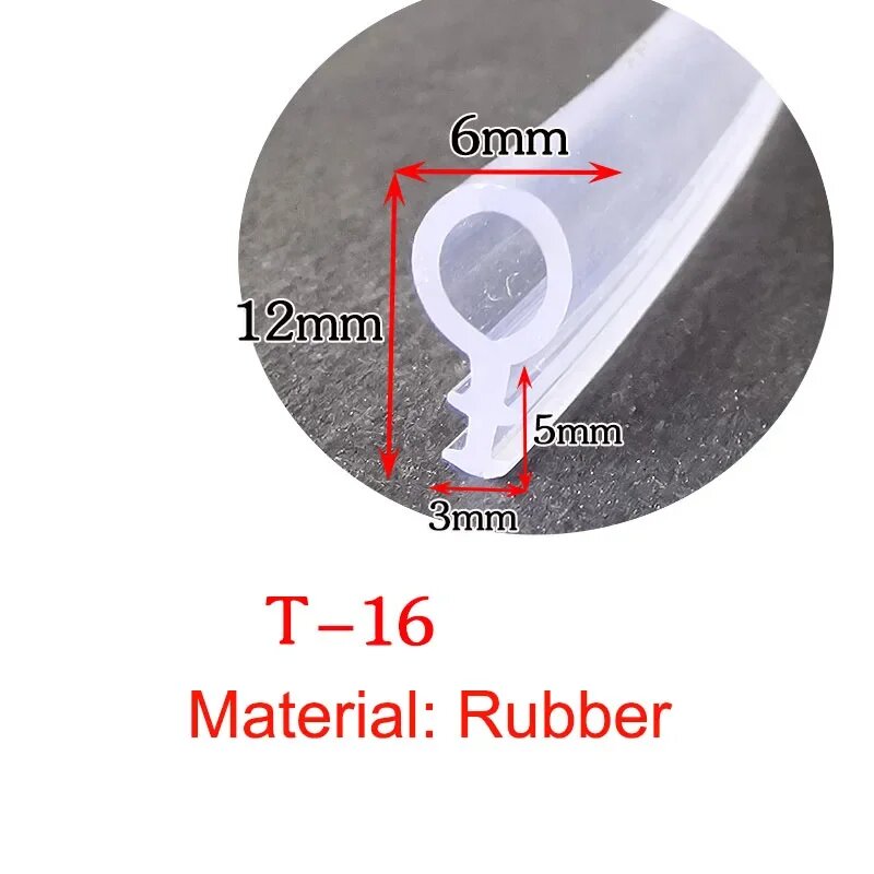 Силиконовая уплотнительная лента Т-образная 1/3/5 м T-16 6x12mm, 5 M