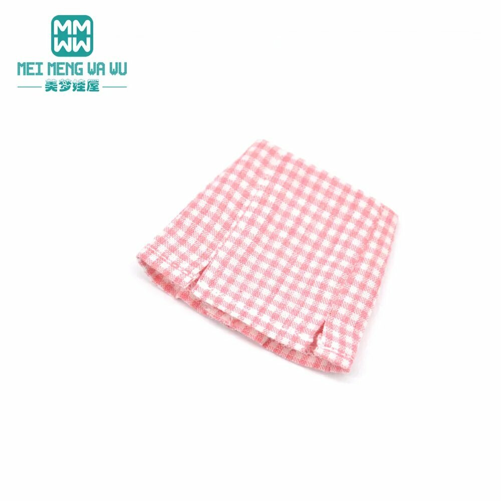Розовая юбка в клетку для кукол Blyth, XB--059--E