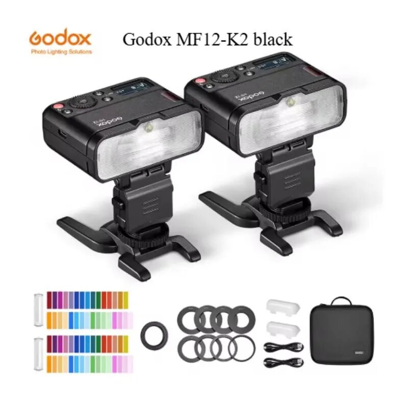 Godox MF12 K2 Макровспышка Цветная подсветка 2,4 ГГц Беспроводная система X TTL Вспышка Speedlite для FUJIFILM Canon Nikon Sony Olympus Camera