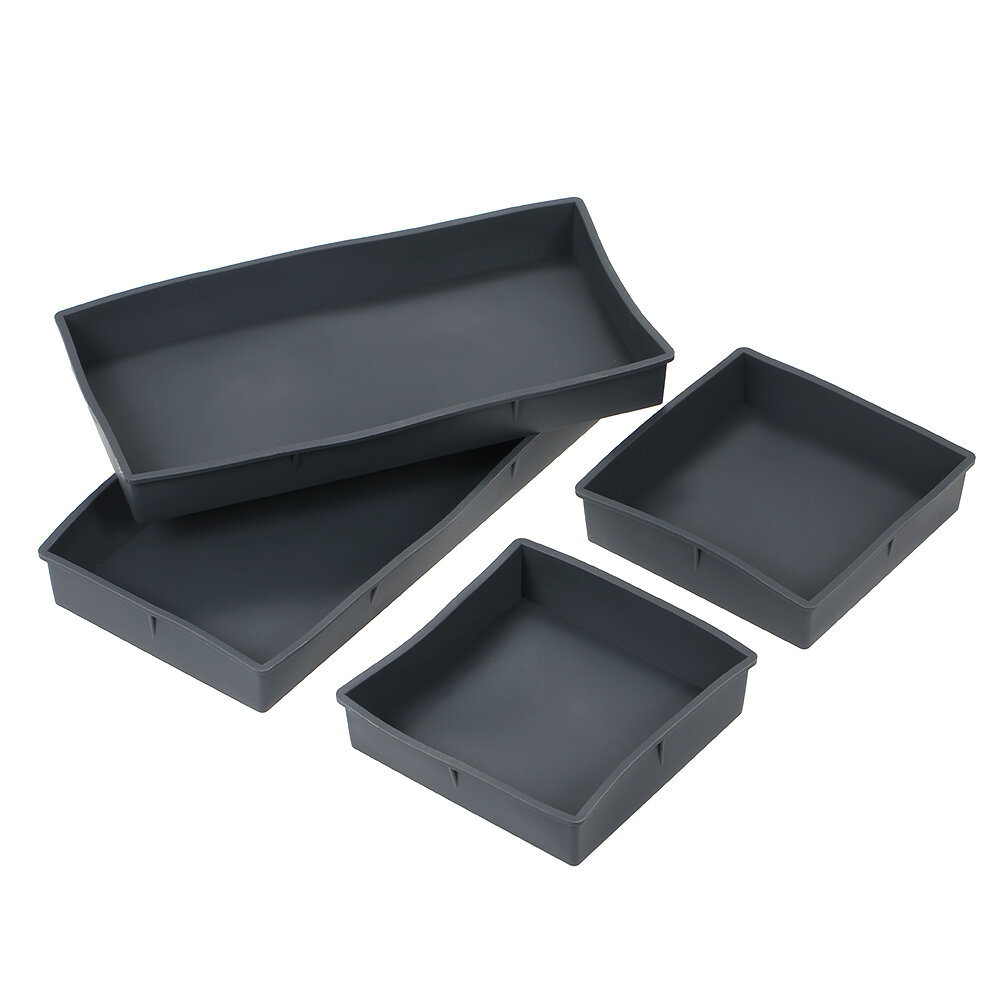 2Pcs Rectangular 250*125*30mm + 2Pcs Square 125*125*30mm Dark grey Silicone Bread Cake Baking Trays Oven Baking Divider Kitchen Bakeware