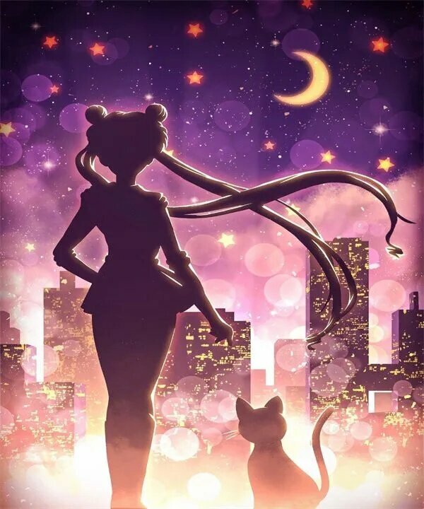 Алмазная мозаика Вышивка Живопись Картина стразами "Sailor Moon Сэйлор Мун" 40х50 см
