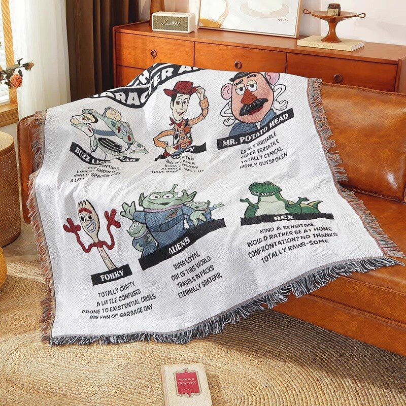 Винтажный американский стиль, настенное деревянное палочное украшение, гобелен, плед, ковер, плед, линейный плед, покрытие для кофейного стола, холодильника, кемпинга