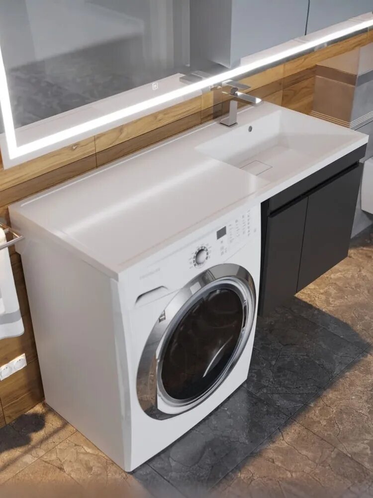 Раковина над стиральной машиной Uperwood Magenta, 110 см, правая