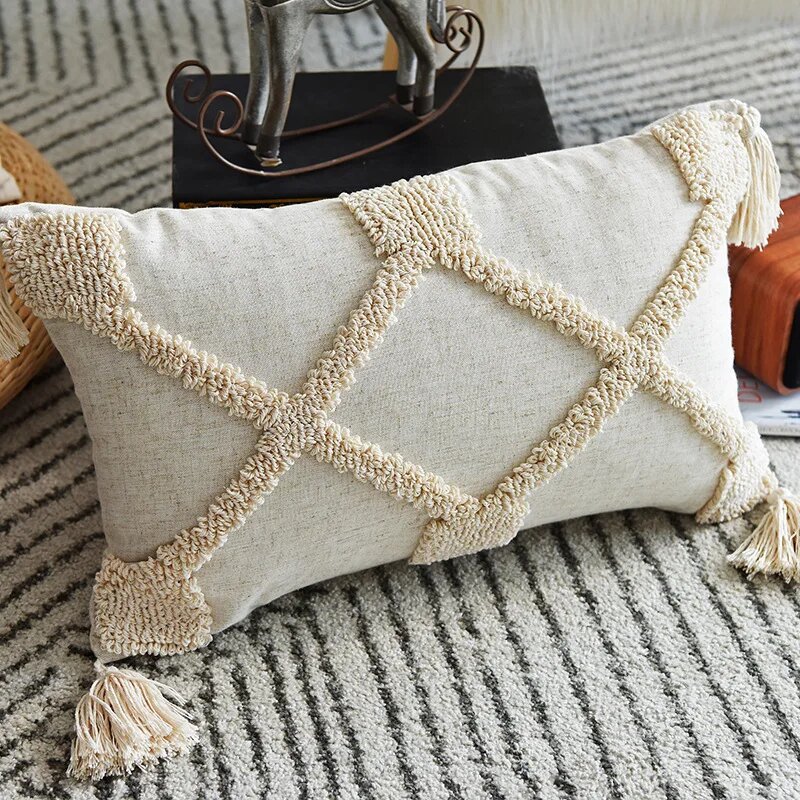 Наволочка бохо 45x45 см 30x50cm, Бежевый, 3-Cushion cover