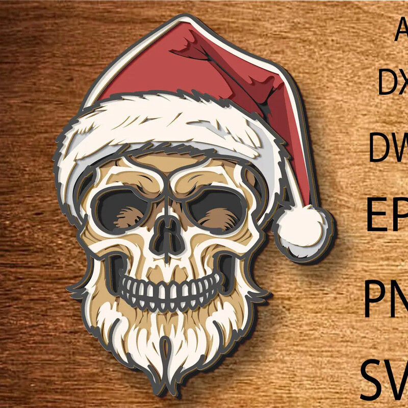 Новый продукт для трансграничной торговли: многослойный рождественский настенный декор Санта-Клауса, DIY вырезка из дерева, настенное украшение