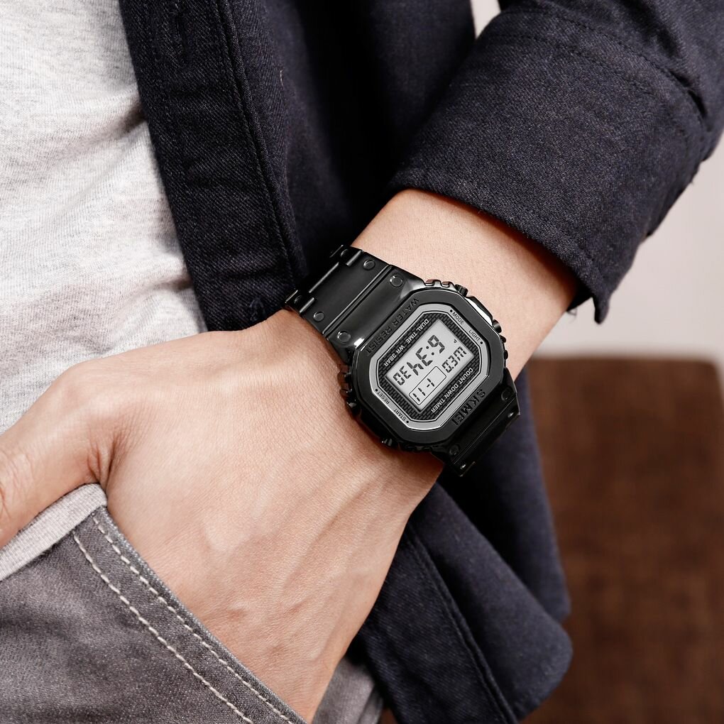 Будильник SK-1456, светящиеся электронные часы для женщин, корейская версия, водонепроницаемые, модные, элегантные, стиль для пар, маленькие золотые часы