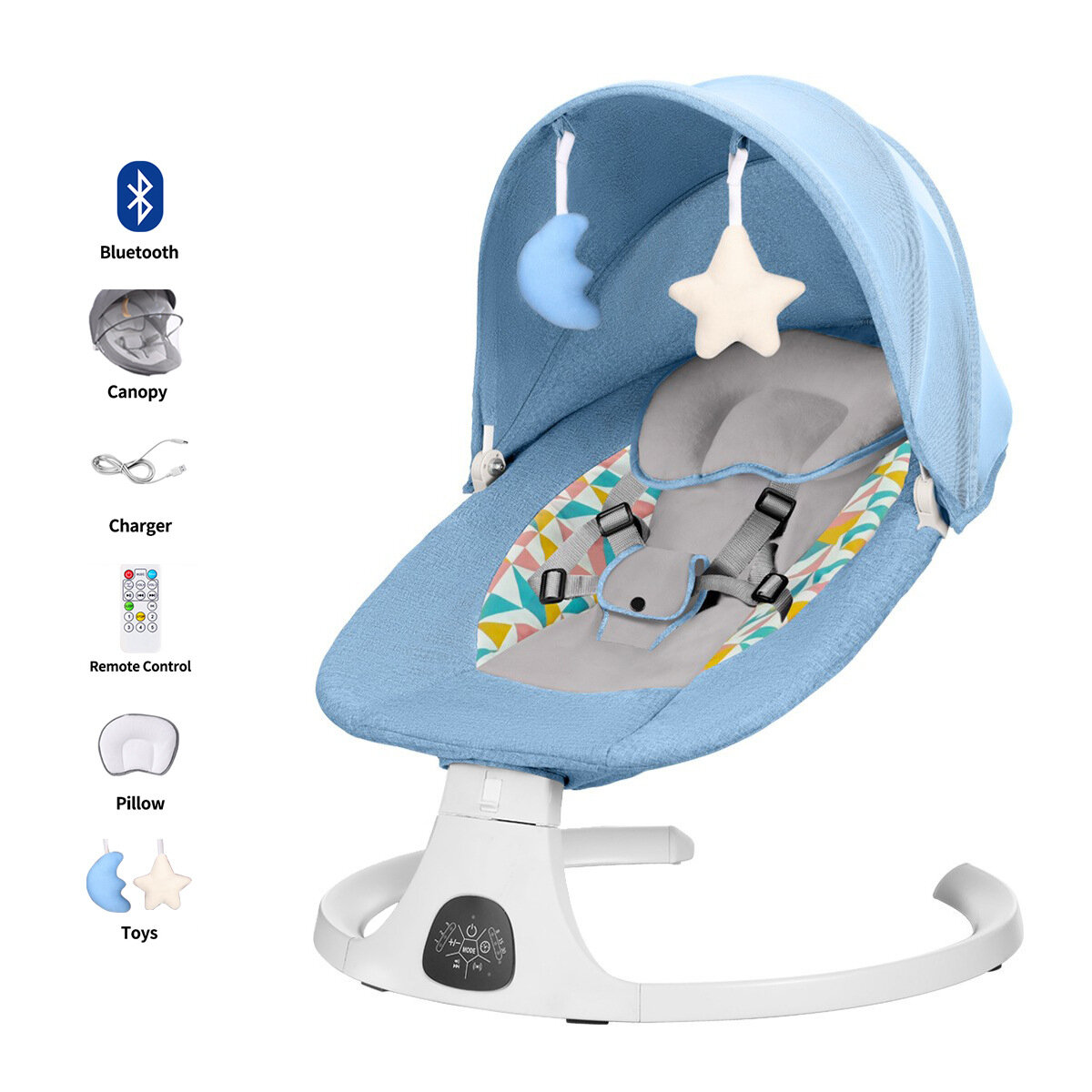 Кресло-качалка для младенцев, многофункциональная электрическая колыбель, кровать-качалка для новорожденных, интеллектуальный успокаивающий артефакт для младенцев