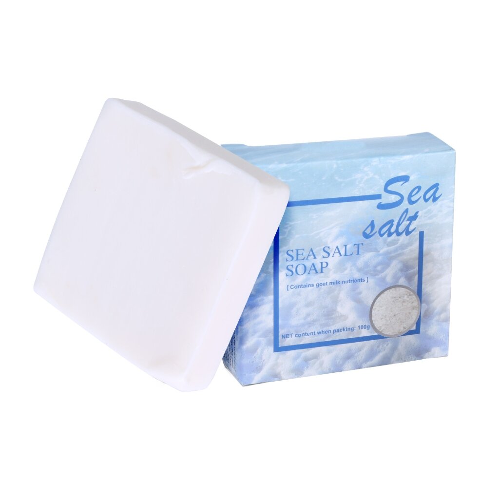 Мыло Ручной Работы С Морской Солью и Натуральным Очистителем Из Козьего Молока для Сухой и Натуральной Жирной Кожи Лица