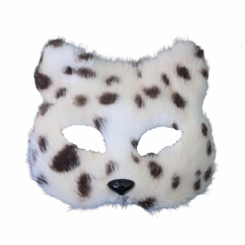 Маска из плюша волка, лисы, кота, Кофейный цвет