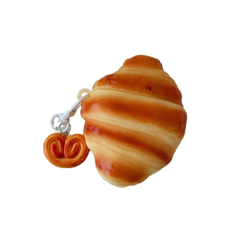 Силиконовый Защитный Чехол в Форме Круассана со Съемным Брелоком Для Ключей, Защищающий От Царапин Чехол для наушников Earbud pro3