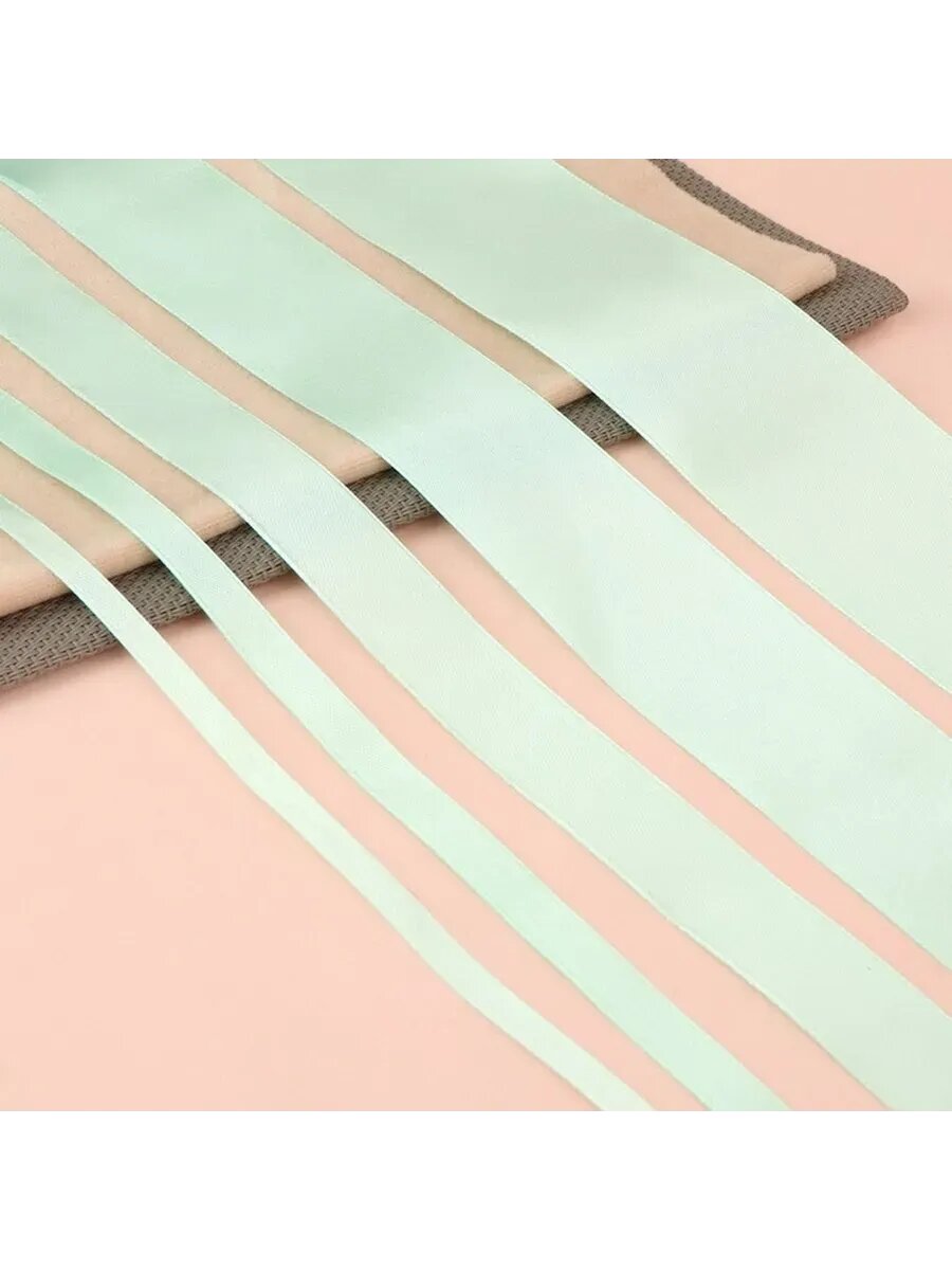 Набор атласных лент в нежно-бирюзовом цвете