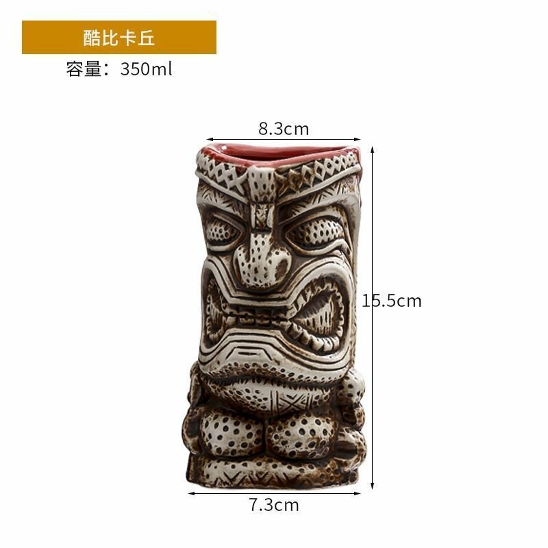Винтажный стиль, новый гавайский Хэллоуин, специальная керамическая чашка Тики с призрачным лицом, зомби, череп, коктейльная чашка