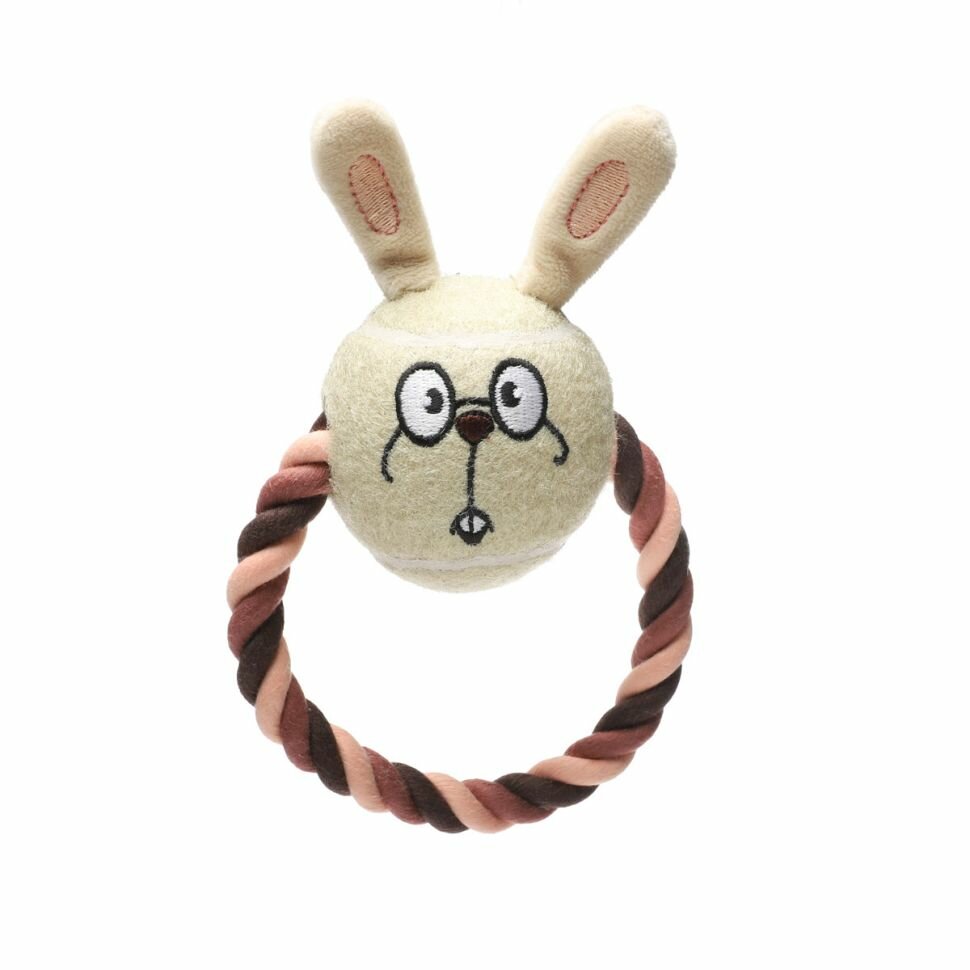 Triol: СоюзМультФильм винни ПУХ Игрушка для собак Мяч-кролик с веревкой, d=65/160 мм, 12141307