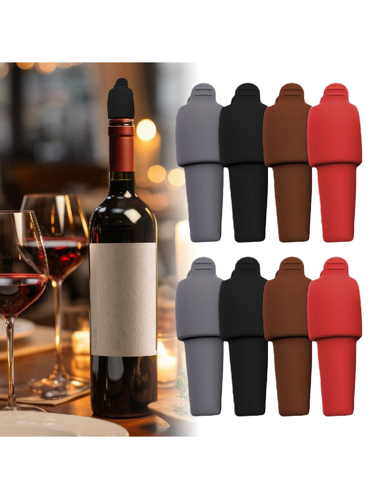 Силиконовая Винная пробка для Винных бутылок, 2025 Новых Винных пробок для Винных бутылок, Герметичная крышка Бутылки для Пива Шампанского, Герметик Для Стеклянных бутылок Закрывает Винные пробки для Домашнего использования